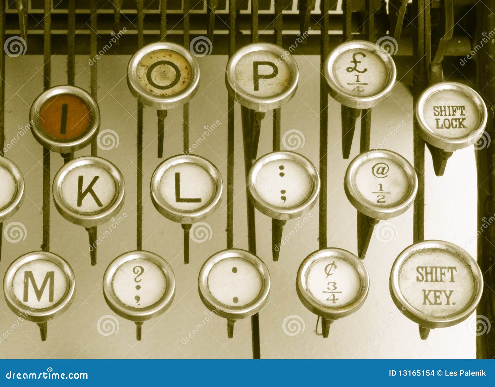 Keys on an old typewriter stock photo. Image of typewriter - 13165154