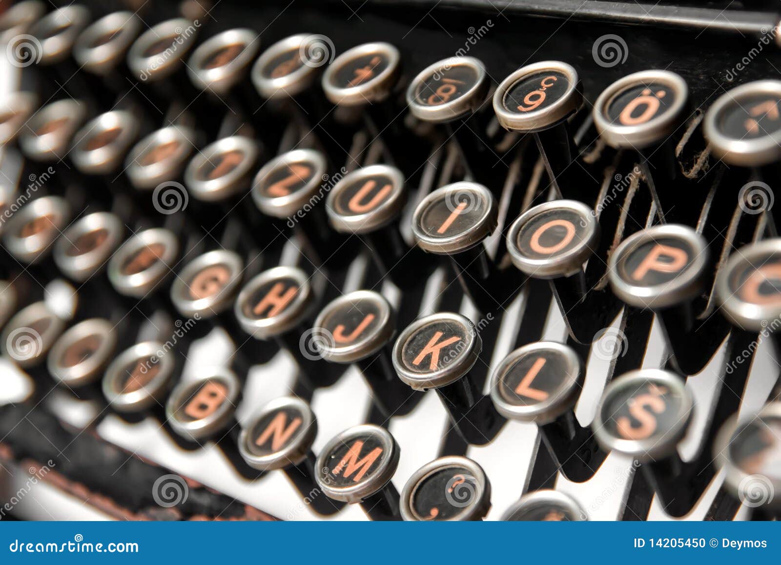 Keys of an old typewriter stock photo. Image of office - 14205450