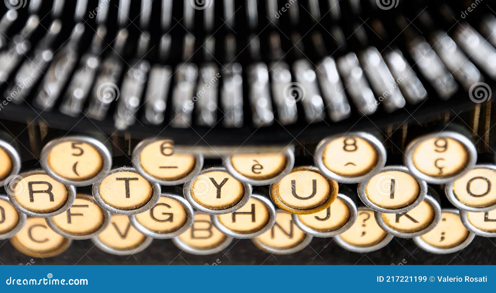 The Keys of an Old Typewriter Seen from Above Stock Image - Image of ...