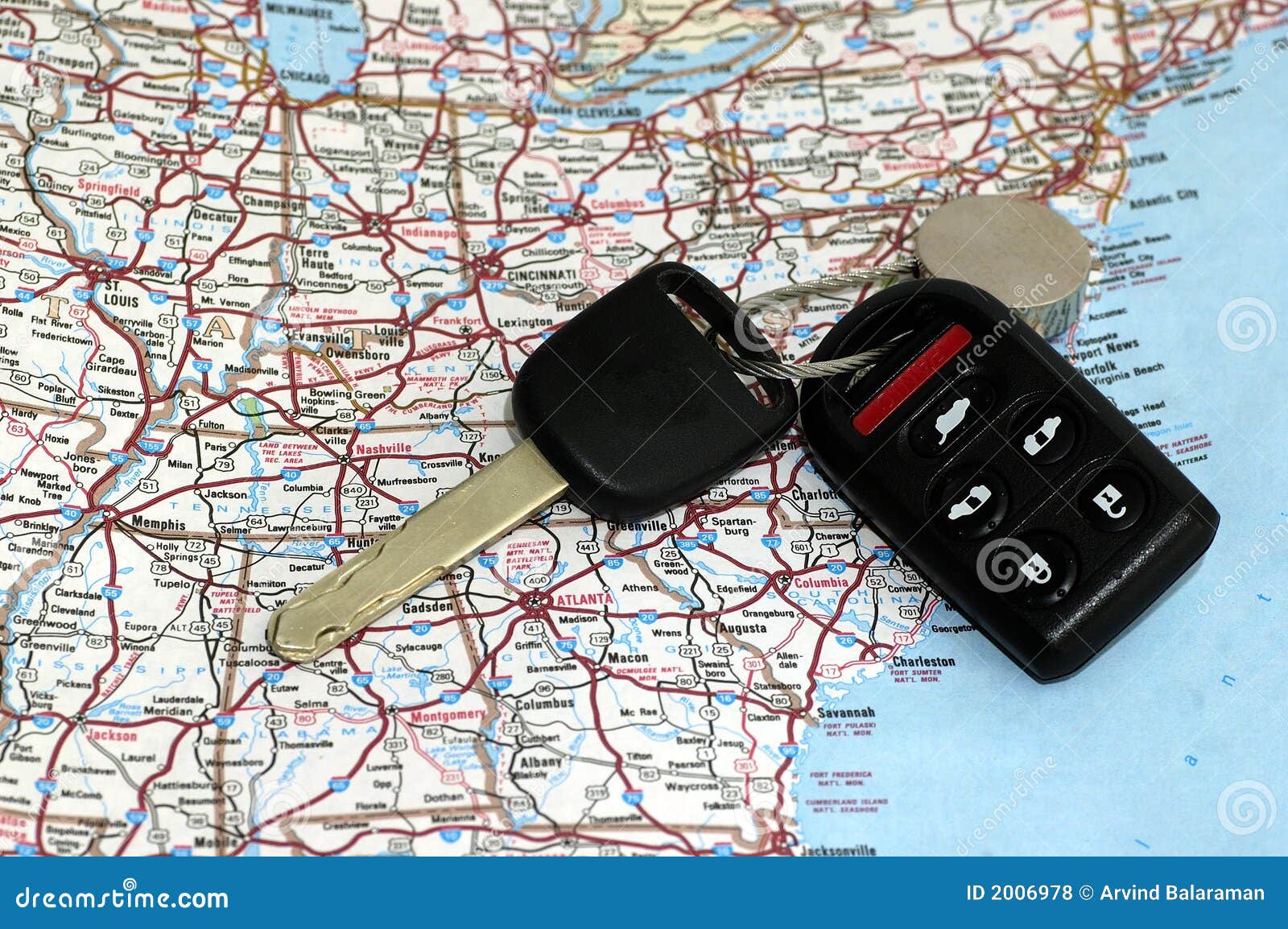 Keys over map stock photo. Image of global, geography - 2006978