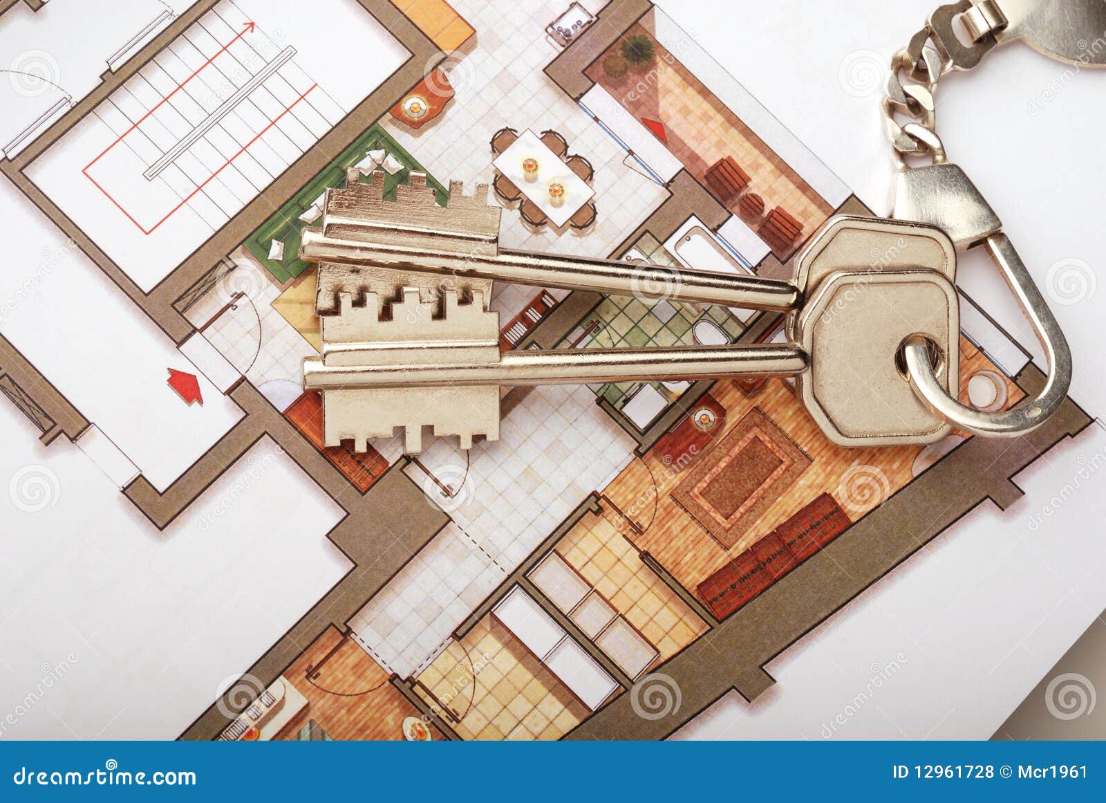 Keys and plan 2 stock photo. Image of architect, drawing - 12961728