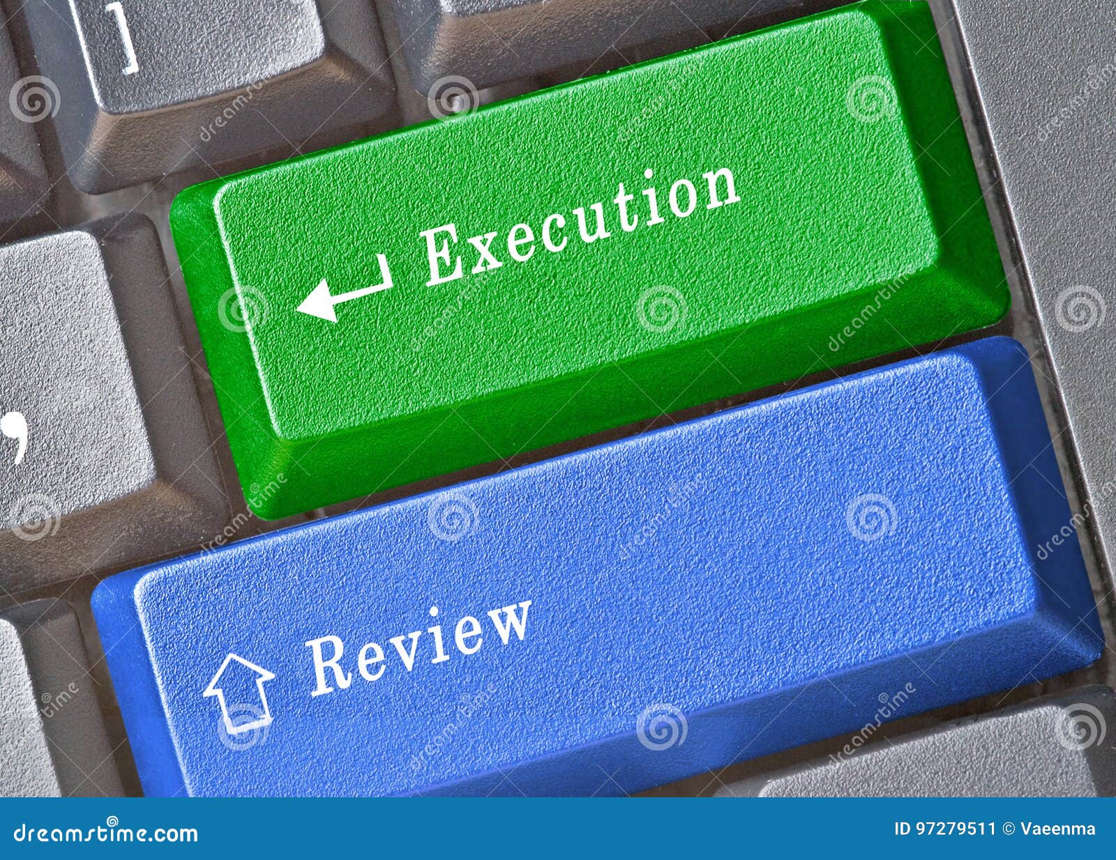 Keys for Review and Execution Stock Image - Image of close, blue: 97279511