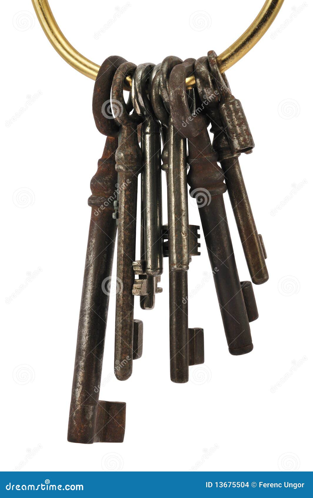 Keys on ring stock photo. Image of ancient, detail, metal - 13675504