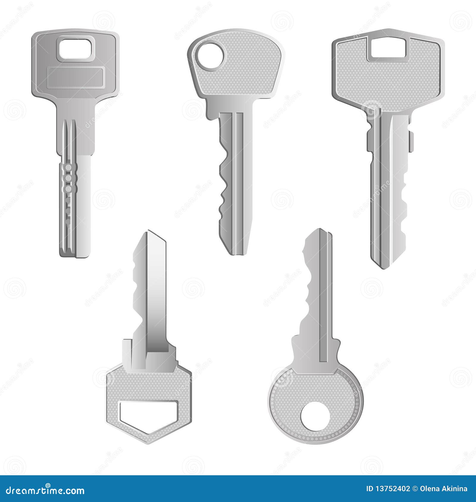 Keys Different Shapes. Set Of Vector Illustrations. | CartoonDealer.com ...
