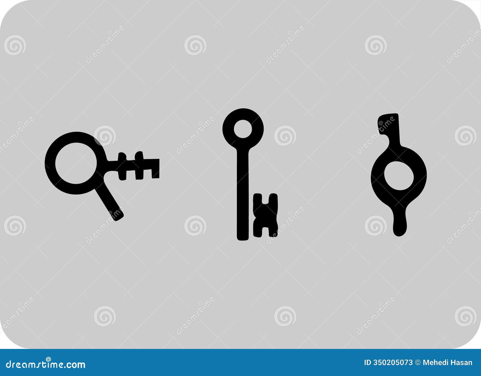 Keys Set. Different Keys Vector Black Icons. Stock Vector ...