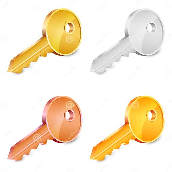 Keys set stock vector. Illustration of confidence, metal - 34756987