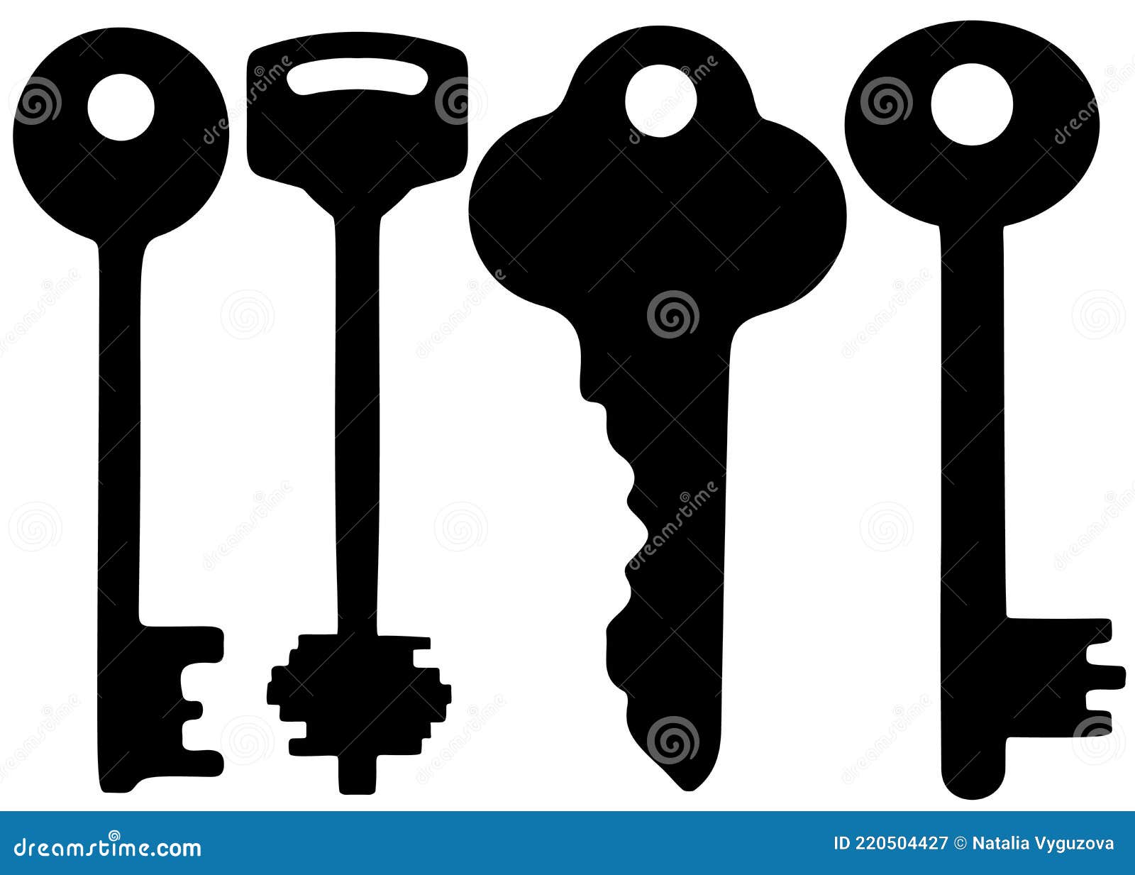 Home or Office Keys in a Set. Stock Vector - Illustration of vector ...