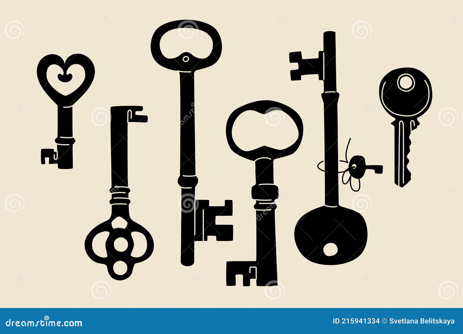 Keys Silhouettes Vector Set | CartoonDealer.com #215941334