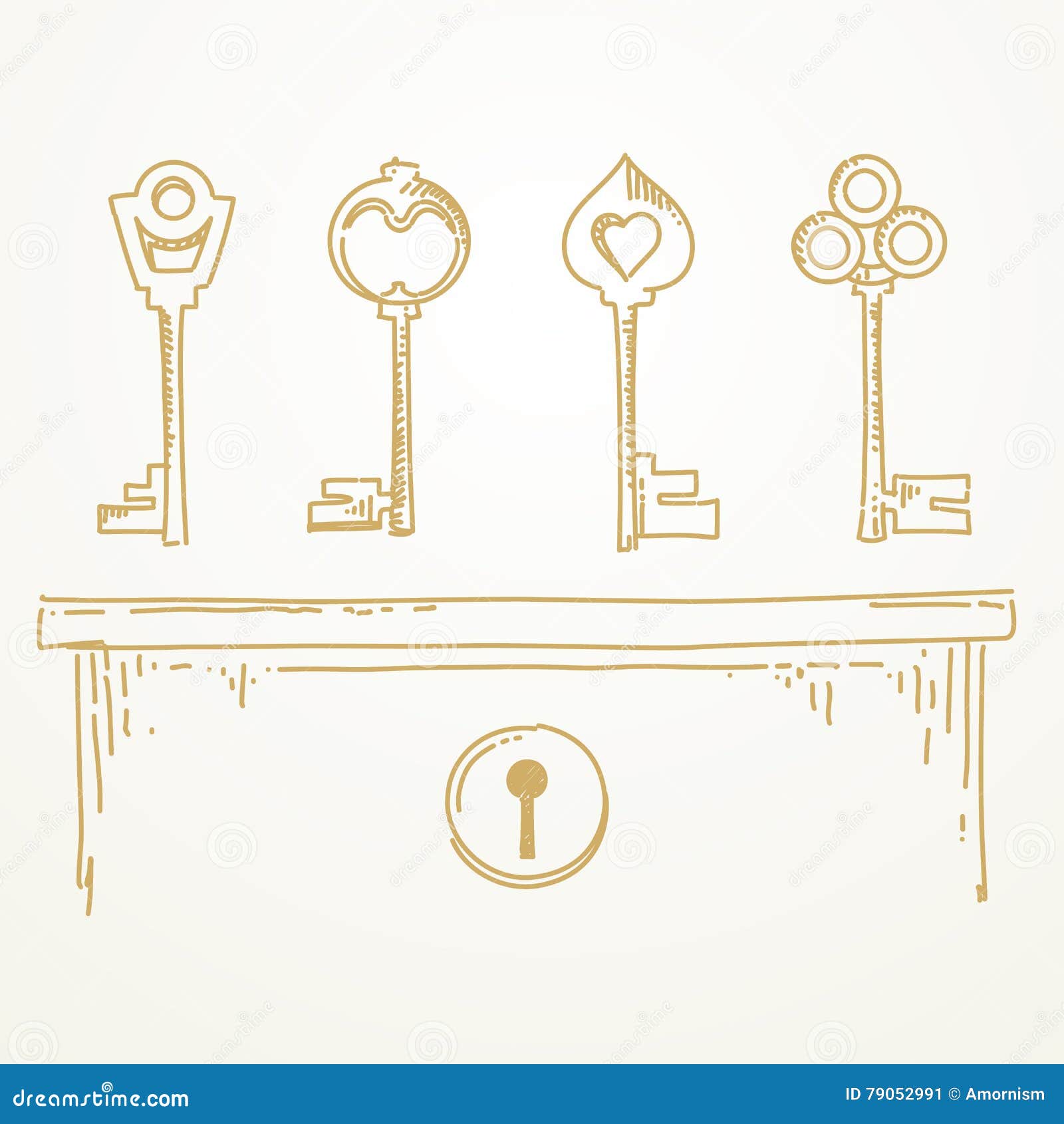 Keys Sketch Hand Drawn, Vector Stock Vector - Illustration of icon ...