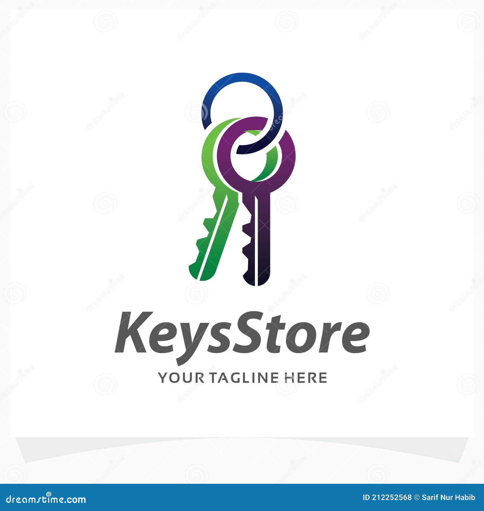 Keys Store Logo Design Template Stock Vector - Illustration of chain ...