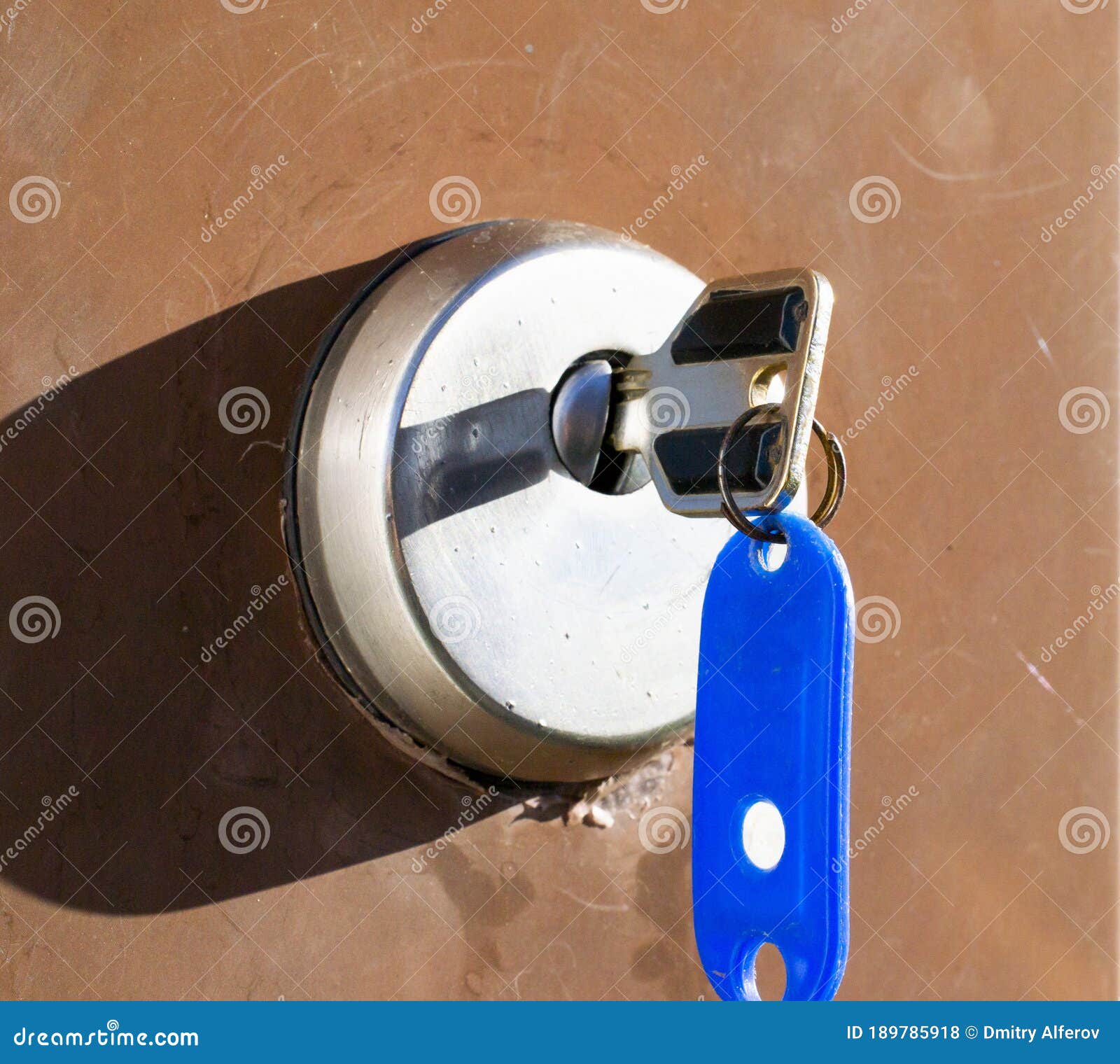 Keys Stuck in a Lock in Old Door. Close-up Stock Photo - Image of ...