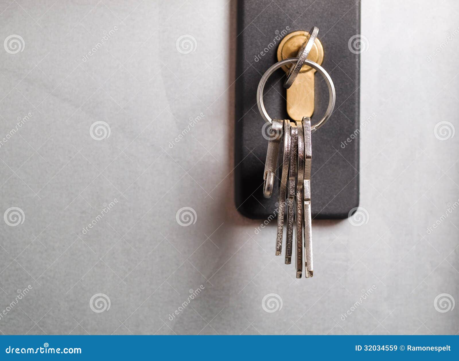 Keys stuck in a lock. stock image. Image of metal, hang - 32034559