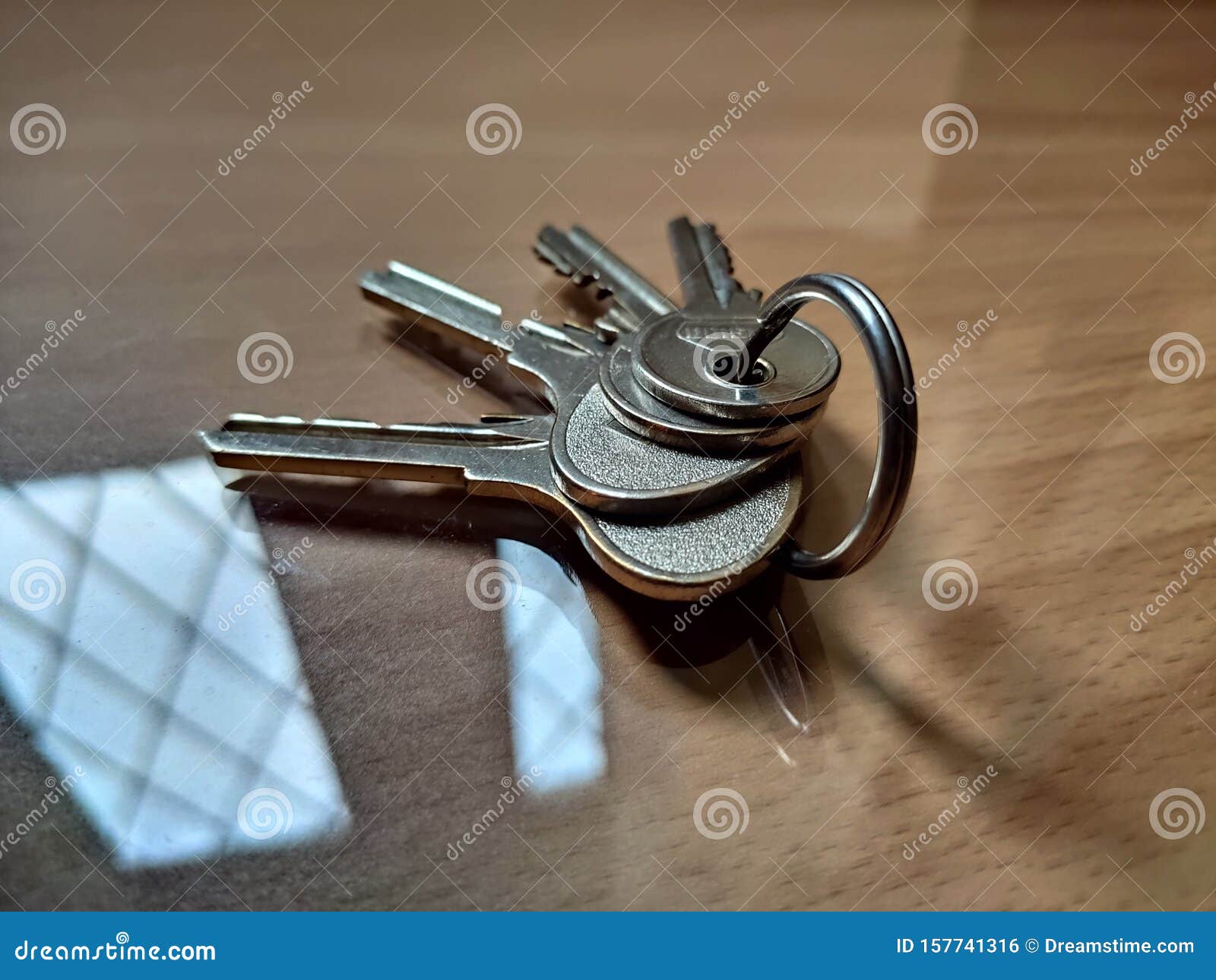 Keys on the Table stock photo. Image of keys, keychain - 157741316