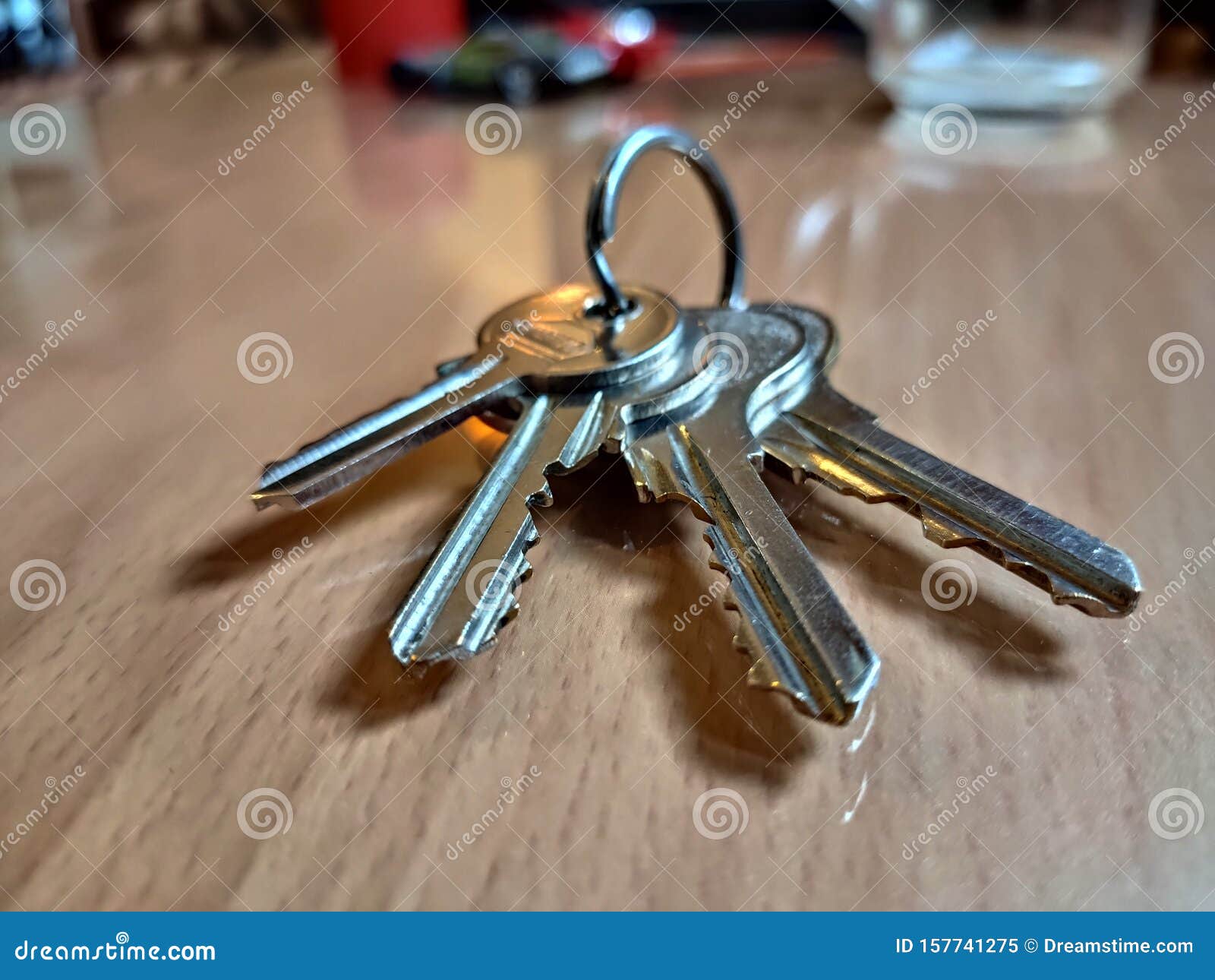Keys on the Table stock image. Image of table, keychain - 157741275