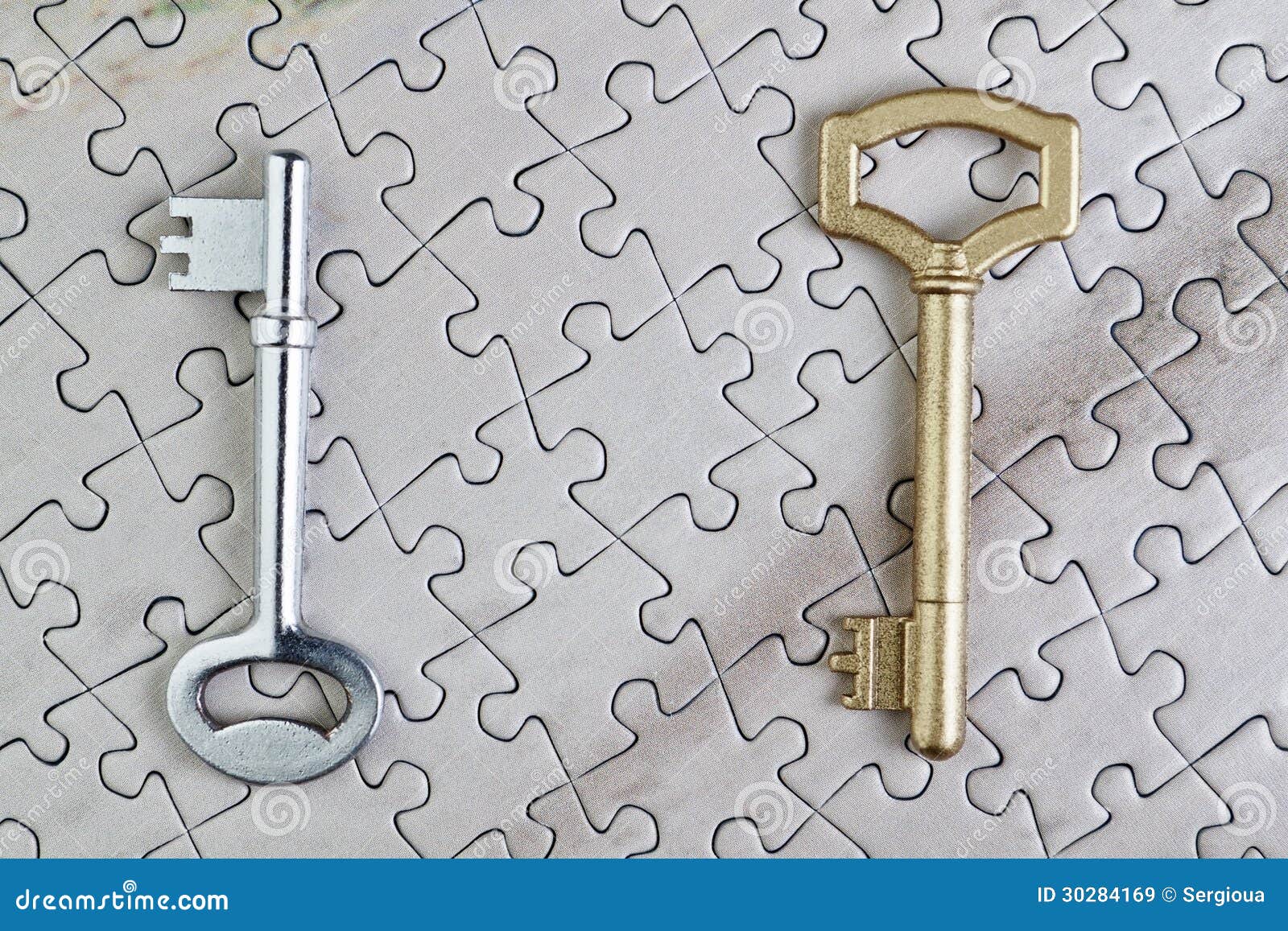 Keys To Puzzles Closeup Gold. Stock Image - Image of gate, macro: 30284169