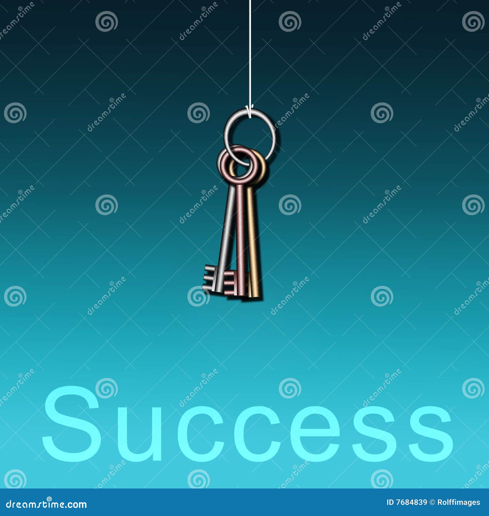 Keys to success stock illustration. Illustration of metal - 7684839