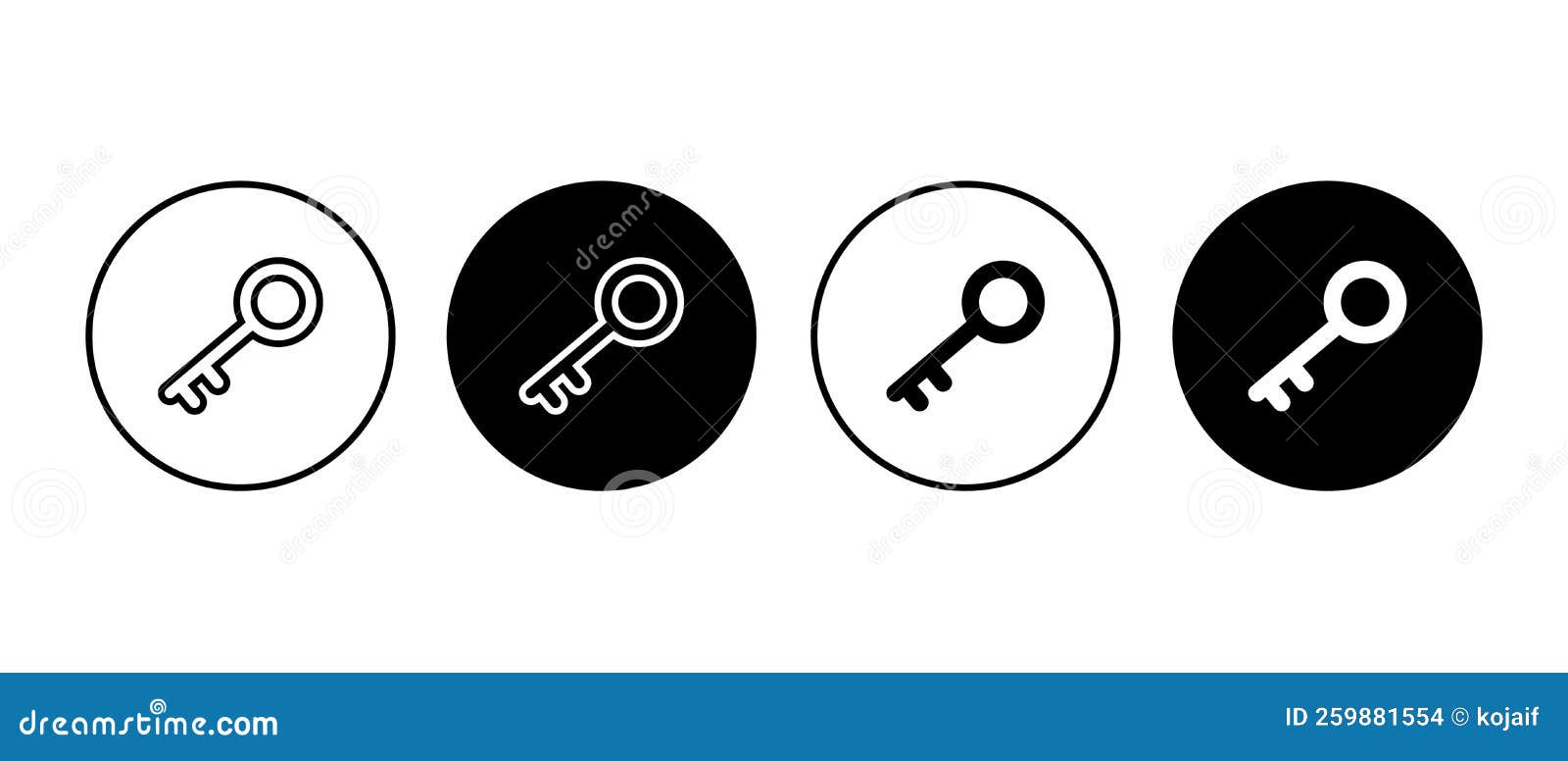 Keys Vector Icon Set. Black and White Flat Style Keys Symbol in Circle ...