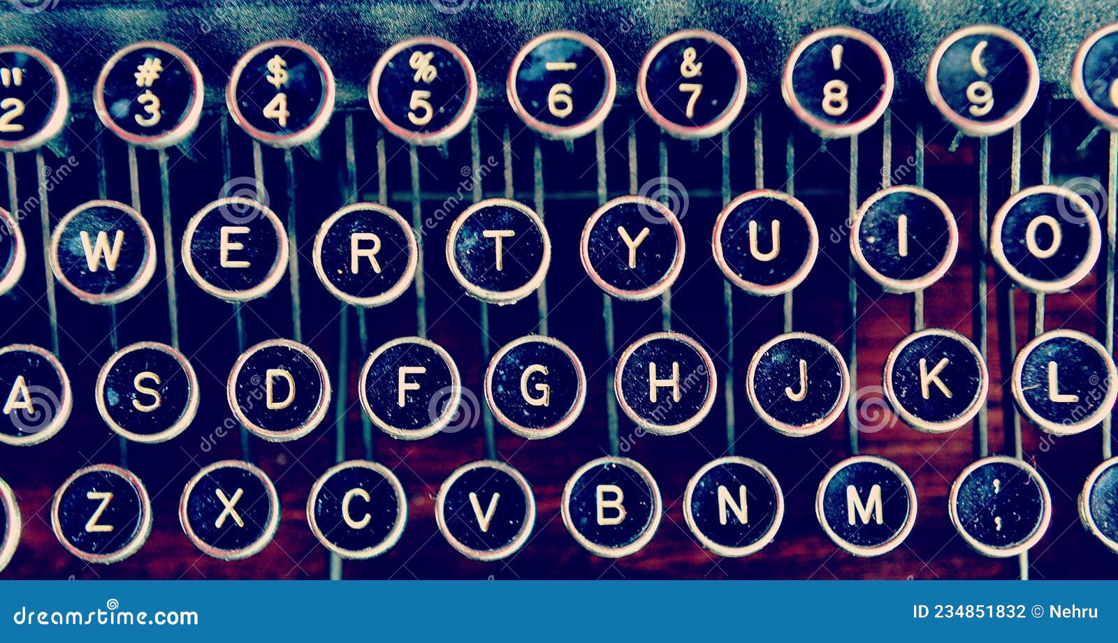 Keys of a a Vintage Typewriter Keytop Typebars Stock Photo - Image of ...