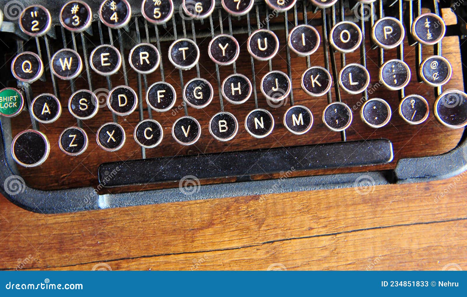 Keys of a a Vintage Typewriter Keytop Typebars Stock Image - Image of ...