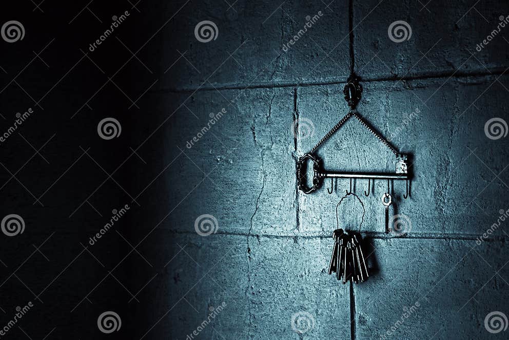 Keys on the wall, horror stock image. Image of mystical - 208749055