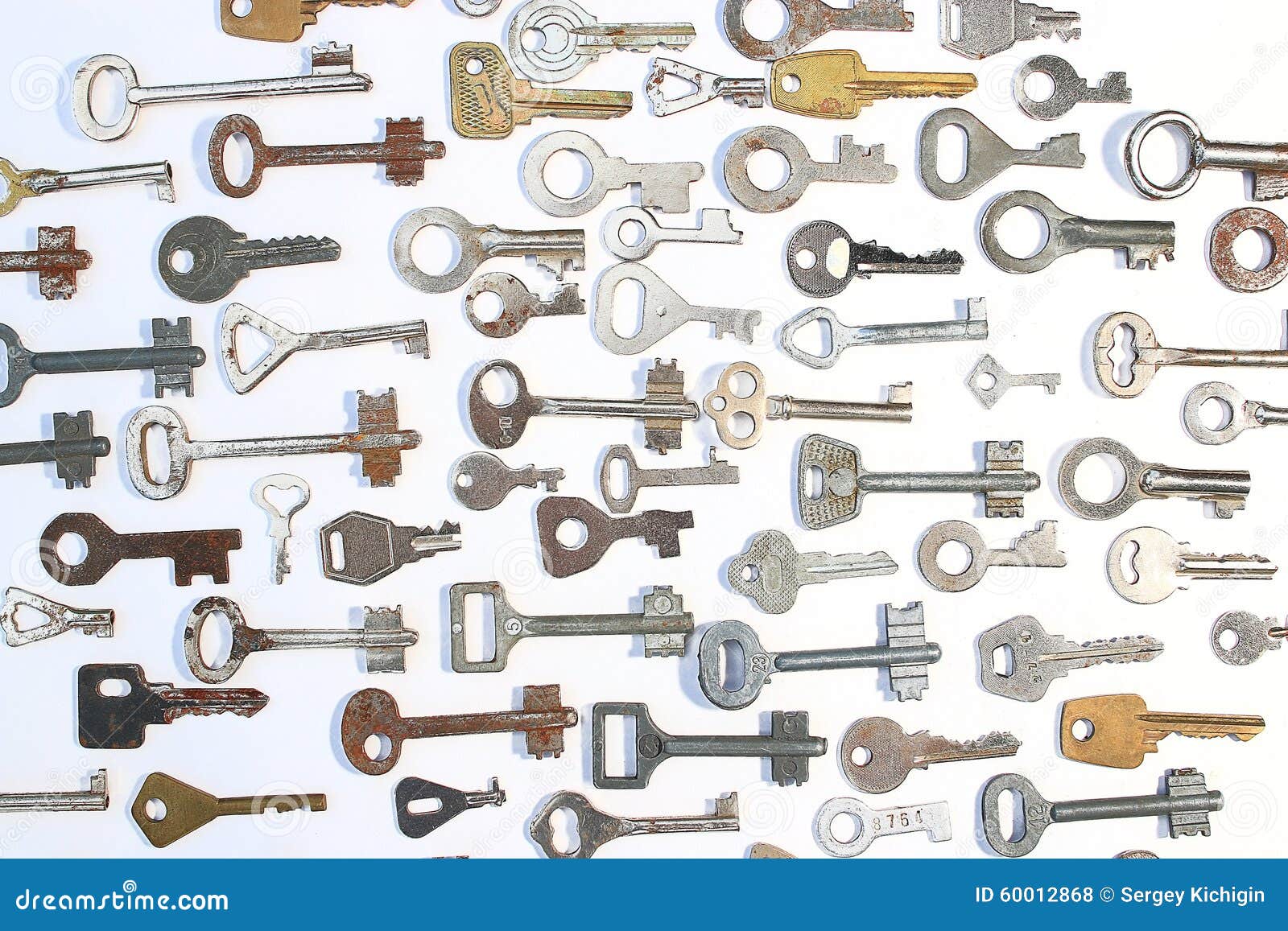 Keys on white background stock photo. Image of brass - 60012868