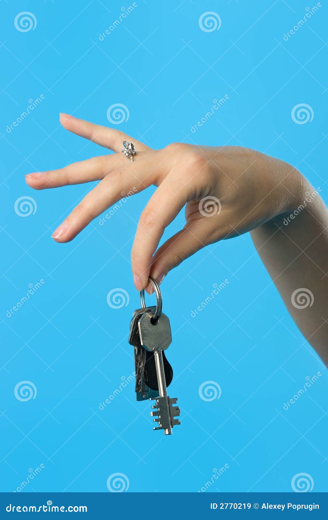 Keys in woman hand stock image. Image of doors, clef, giving - 2770219
