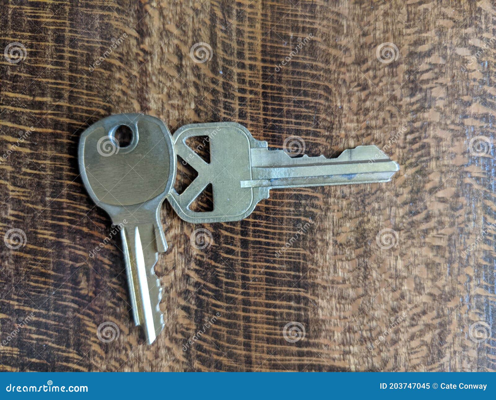 Keys on wood table stock image. Image of metal, keys - 203747045