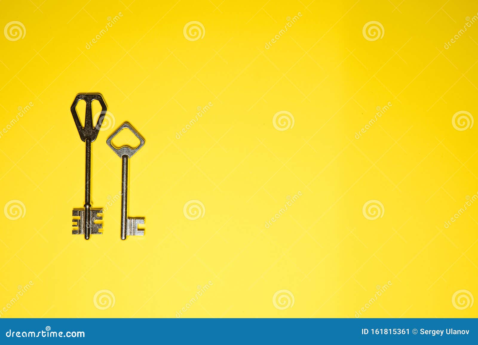 Keys on Yellow Background. Minimal Creative Style Stock Image - Image ...