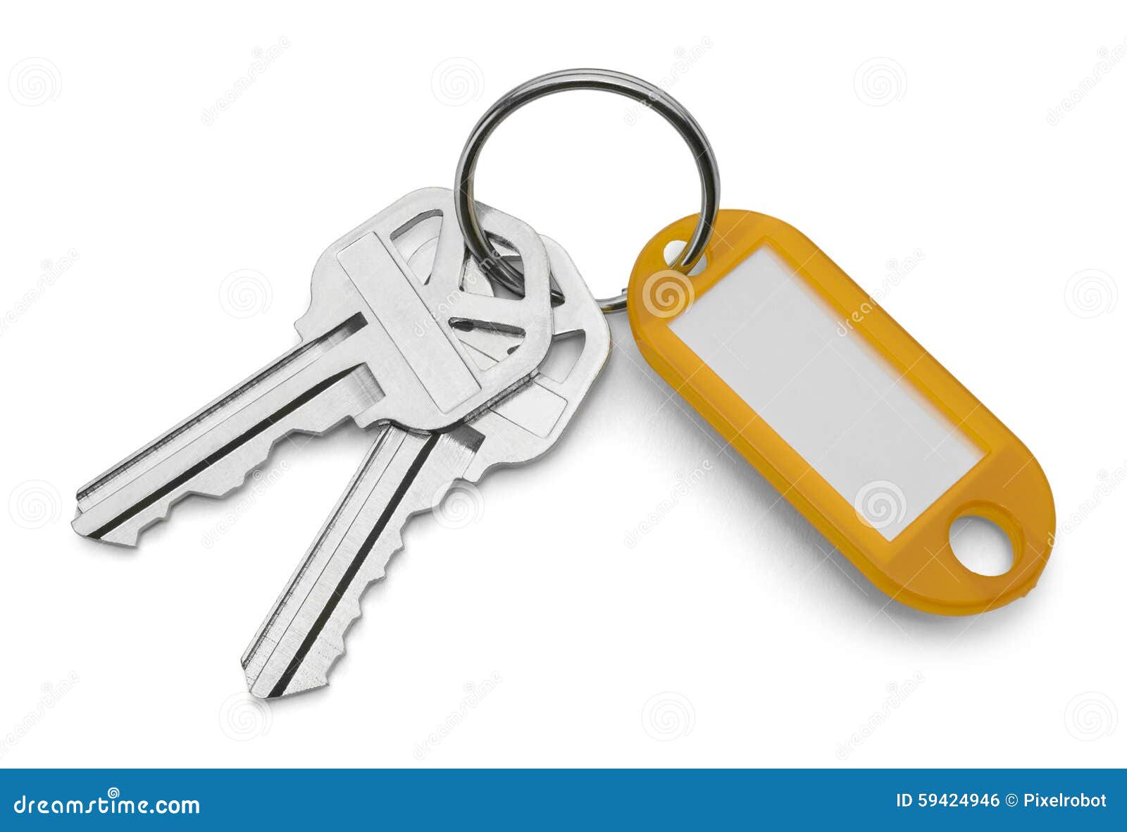 Keys and Yellow Key Chain stock photo. Image of ring - 59424946