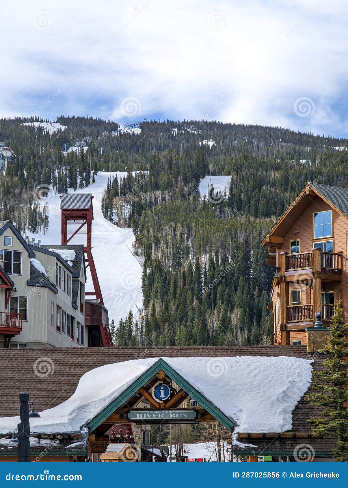 Keystone Colorado Ski Resort and Village in Spring Stock Photo - Image ...