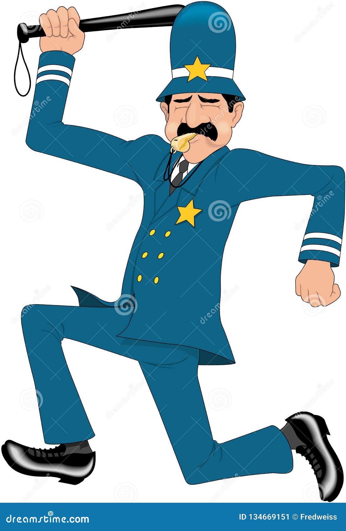 Keystone Cop Cartoon Vector Illustration Stock Vector - Illustration of ...