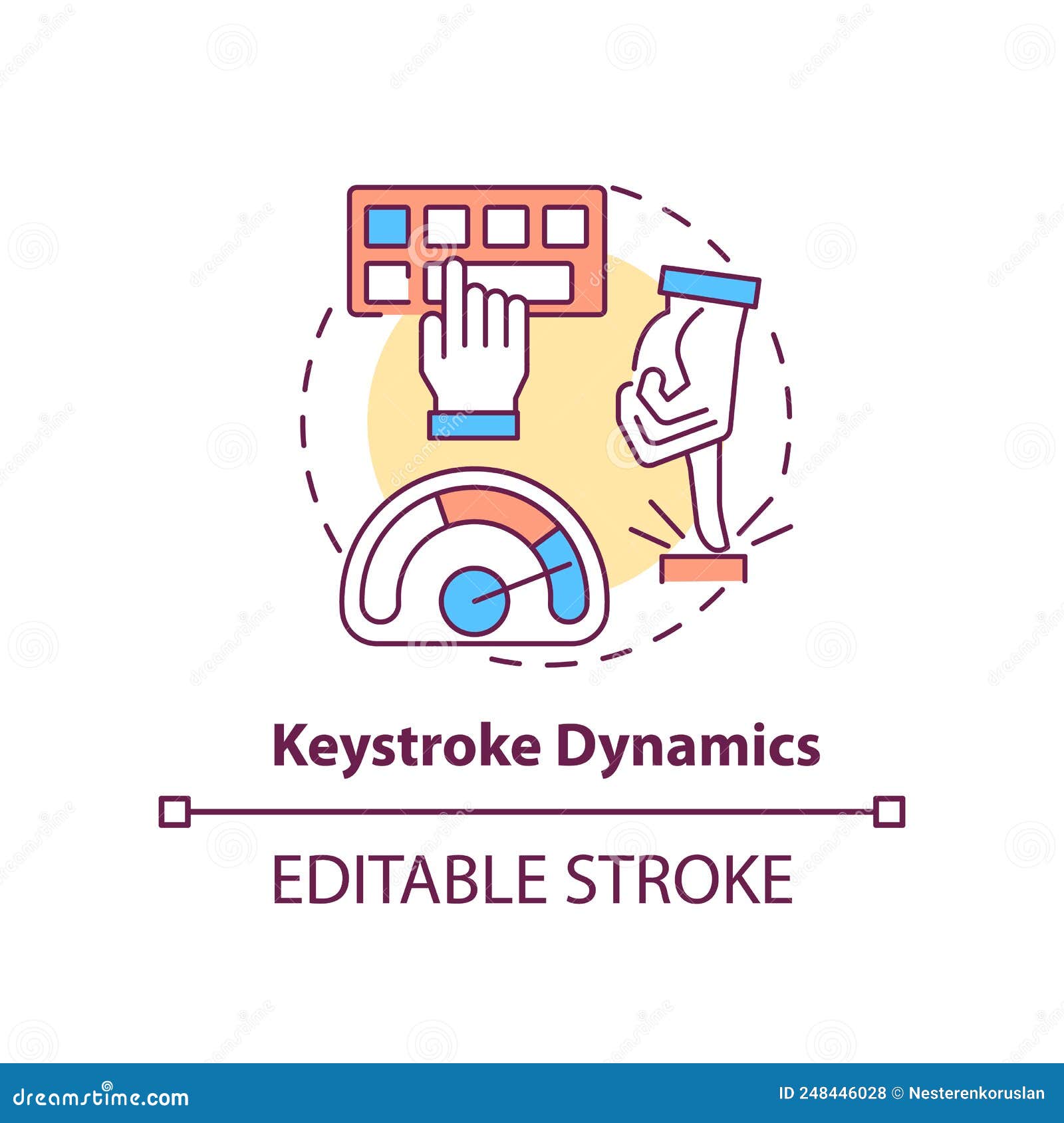 Keystroke Dynamics Concept Icon Stock Vector - Illustration of future ...