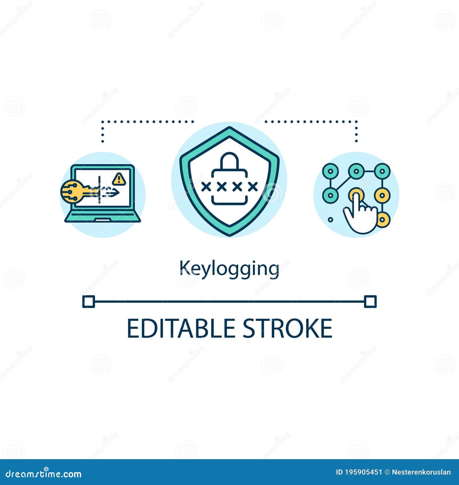 Keylogging Concept Icon Cartoon Vector | CartoonDealer.com #235356237