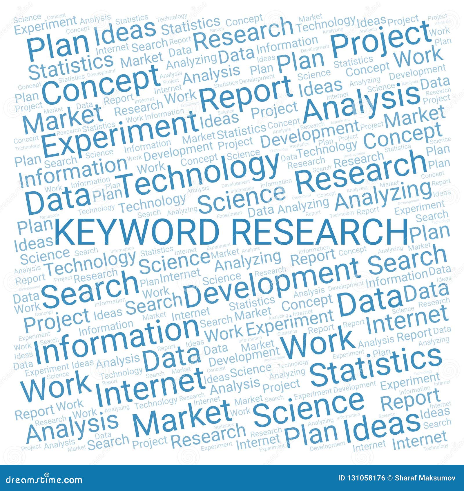 Keyword Research Word Cloud. Stock Illustration - Illustration of ...
