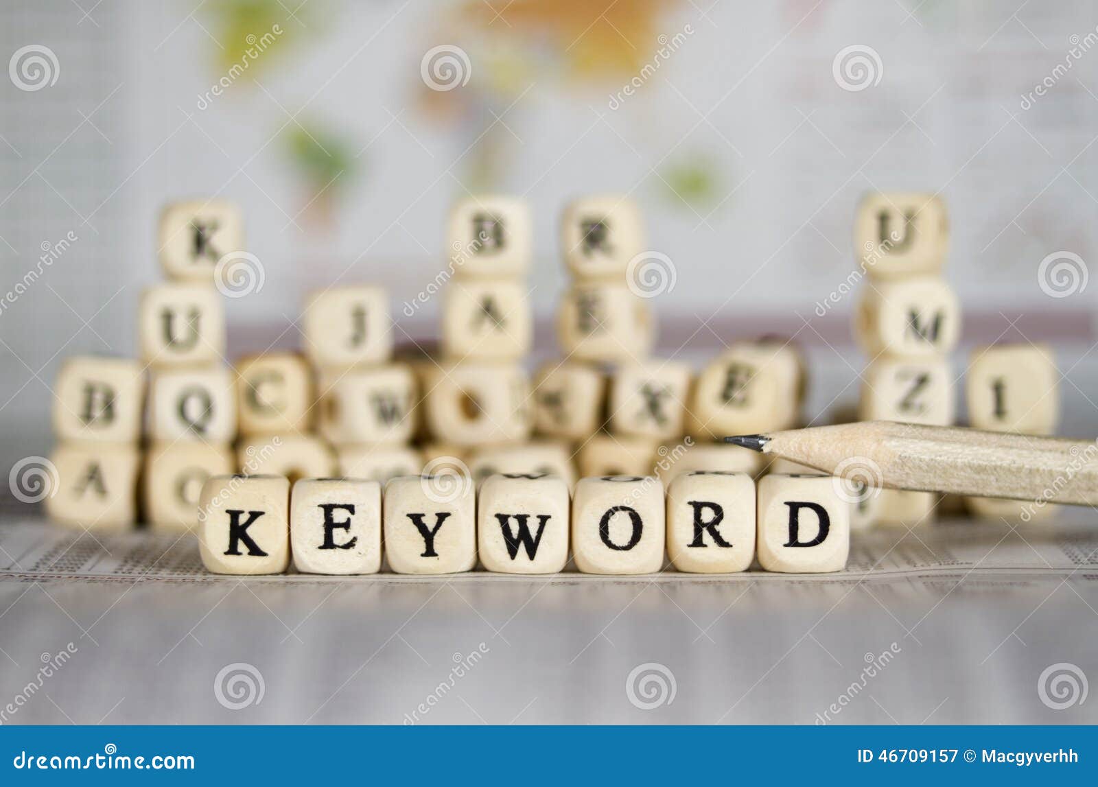 Keyword stock image. Image of marketing, newspaper, font - 46709157