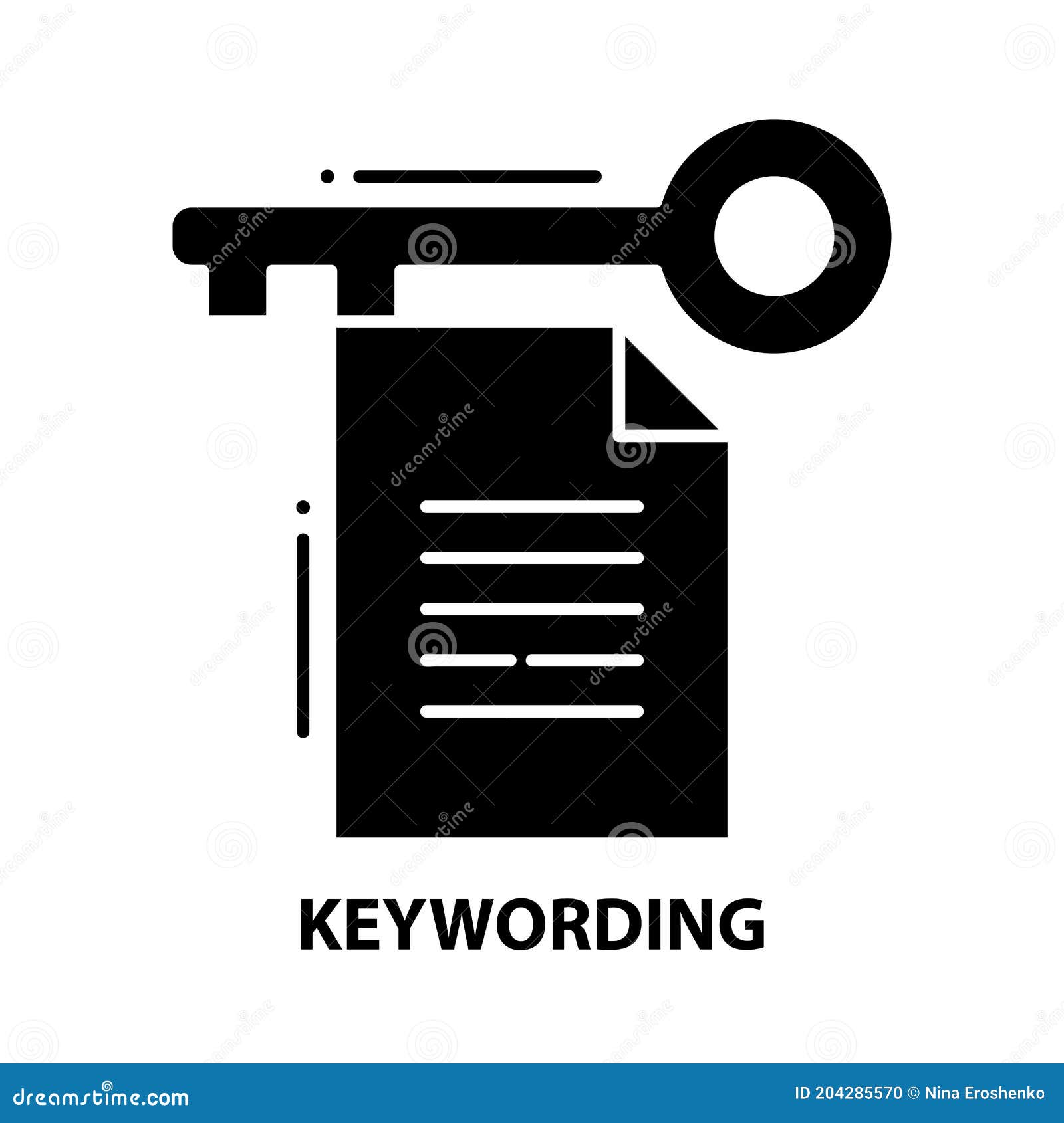 Keywording Icon, Black Vector Sign with Editable Strokes, Concept ...
