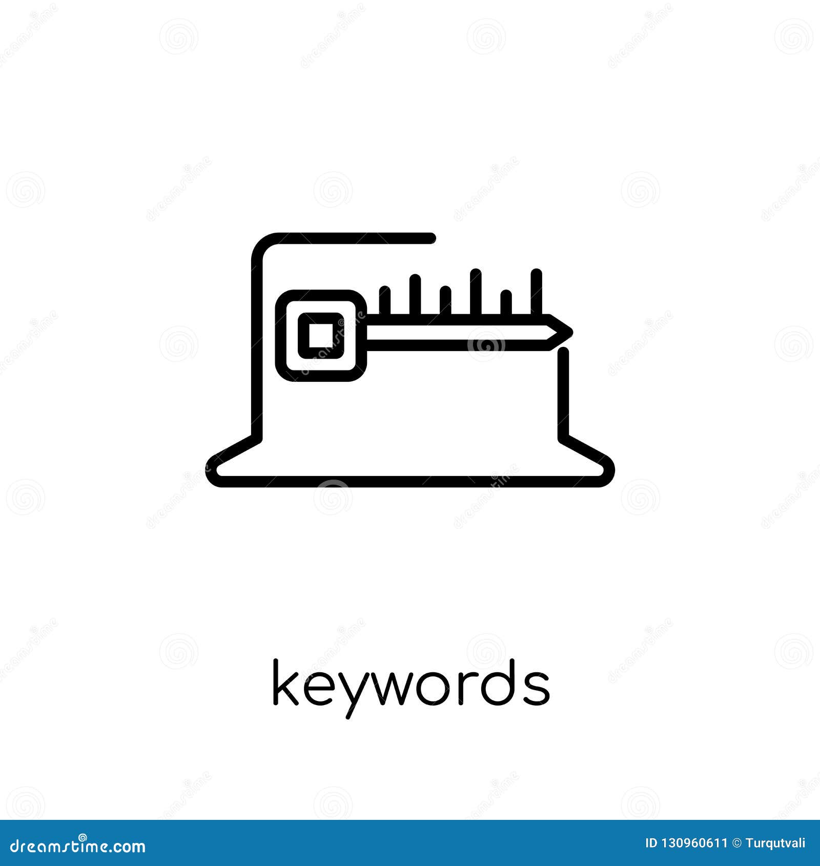 Keywords Icon. Trendy Modern Flat Linear Vector Keywords Icon on Stock ...