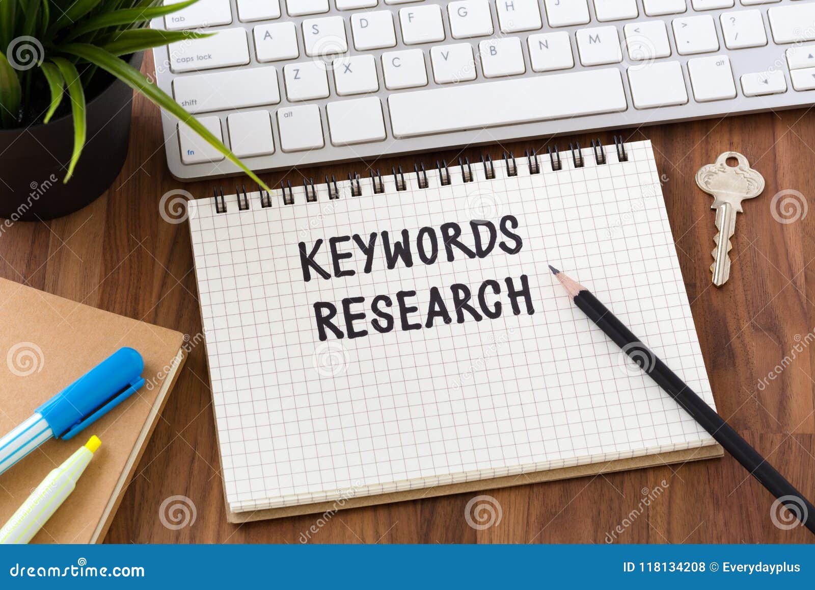 Keywords Research Words on Notebook Stock Photo - Image of site, words ...
