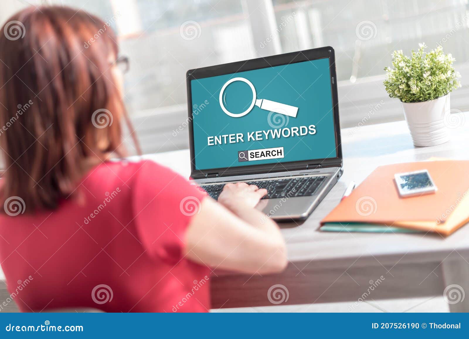 Keywords Search Concept on a Laptop Screen Stock Photo - Image of ...