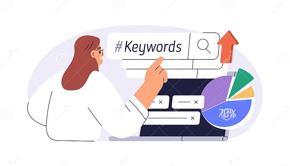 Keywords and Search Engine Optimization Concept. Marketing Strategy and ...