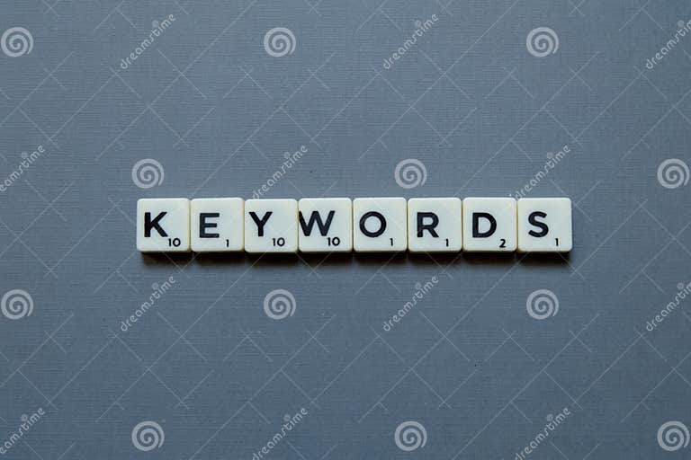 Keywords Word on Grey Background Stock Photo - Image of design, note ...