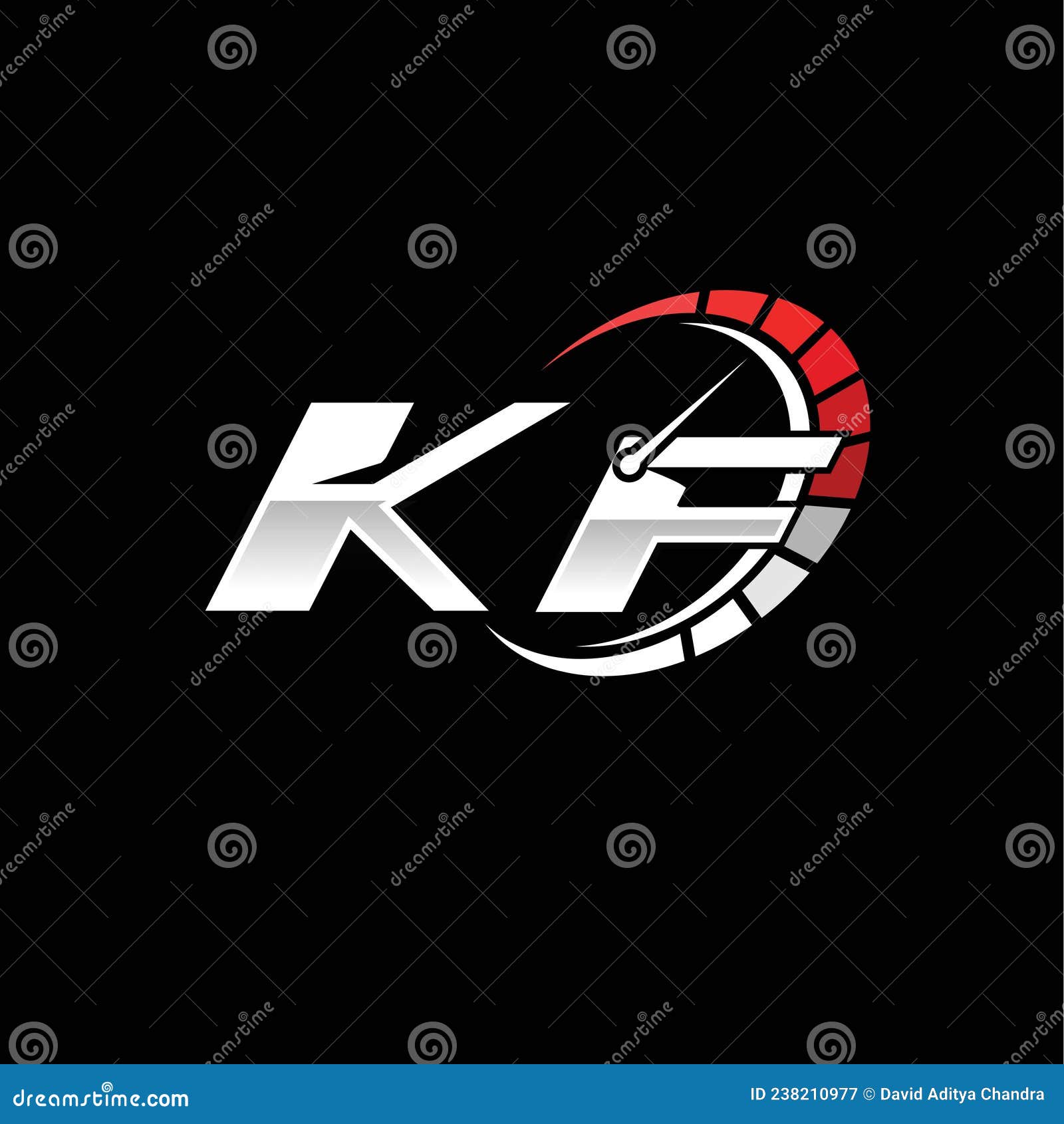 KF Logo Letter Speed Meter Racing Style Stock Vector - Illustration of ...