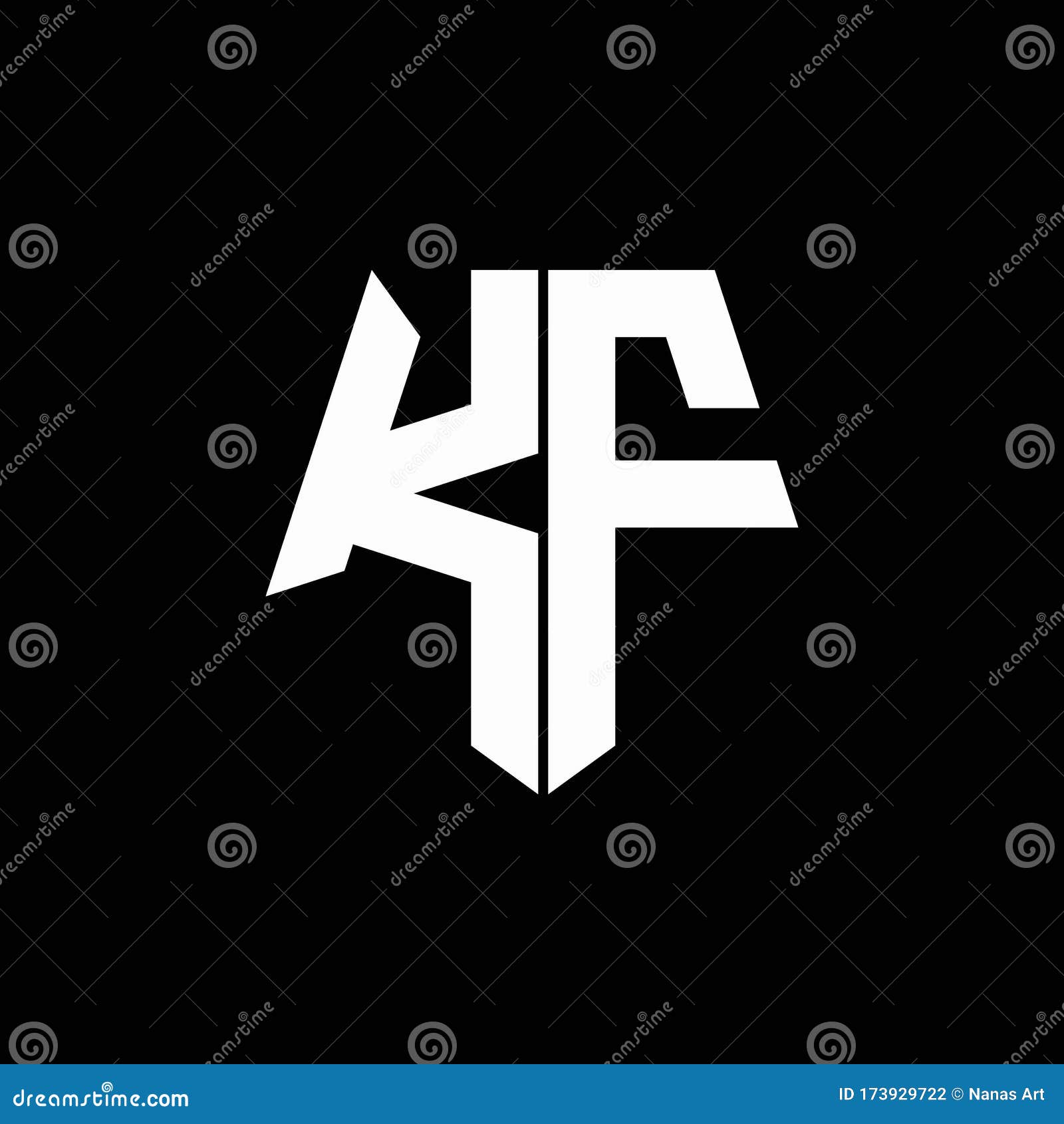 KF Logo Monogram with Pentagon Shape Style Design Template Stock Vector ...