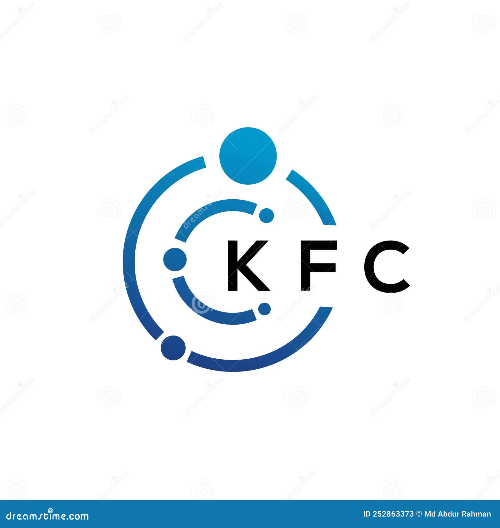 KFC Letter Technology Logo Design On White Background. KFC Creative ...