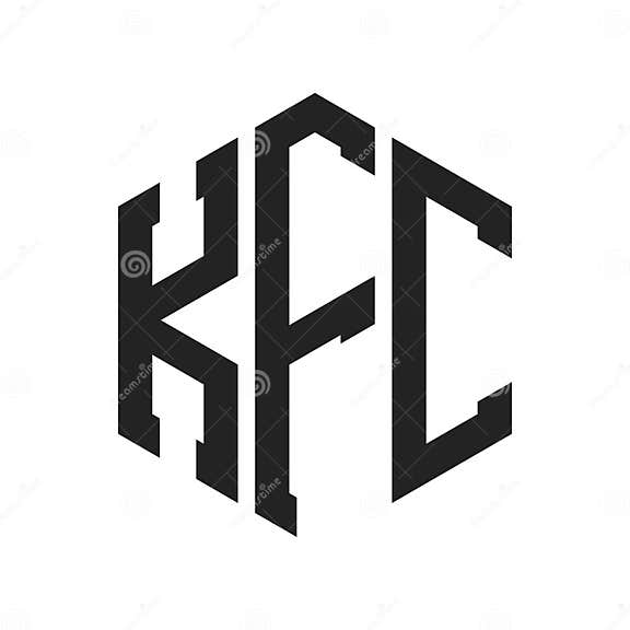 KFC Logo Design. Initial Letter KFC Monogram Logo Using Hexagon Shape ...