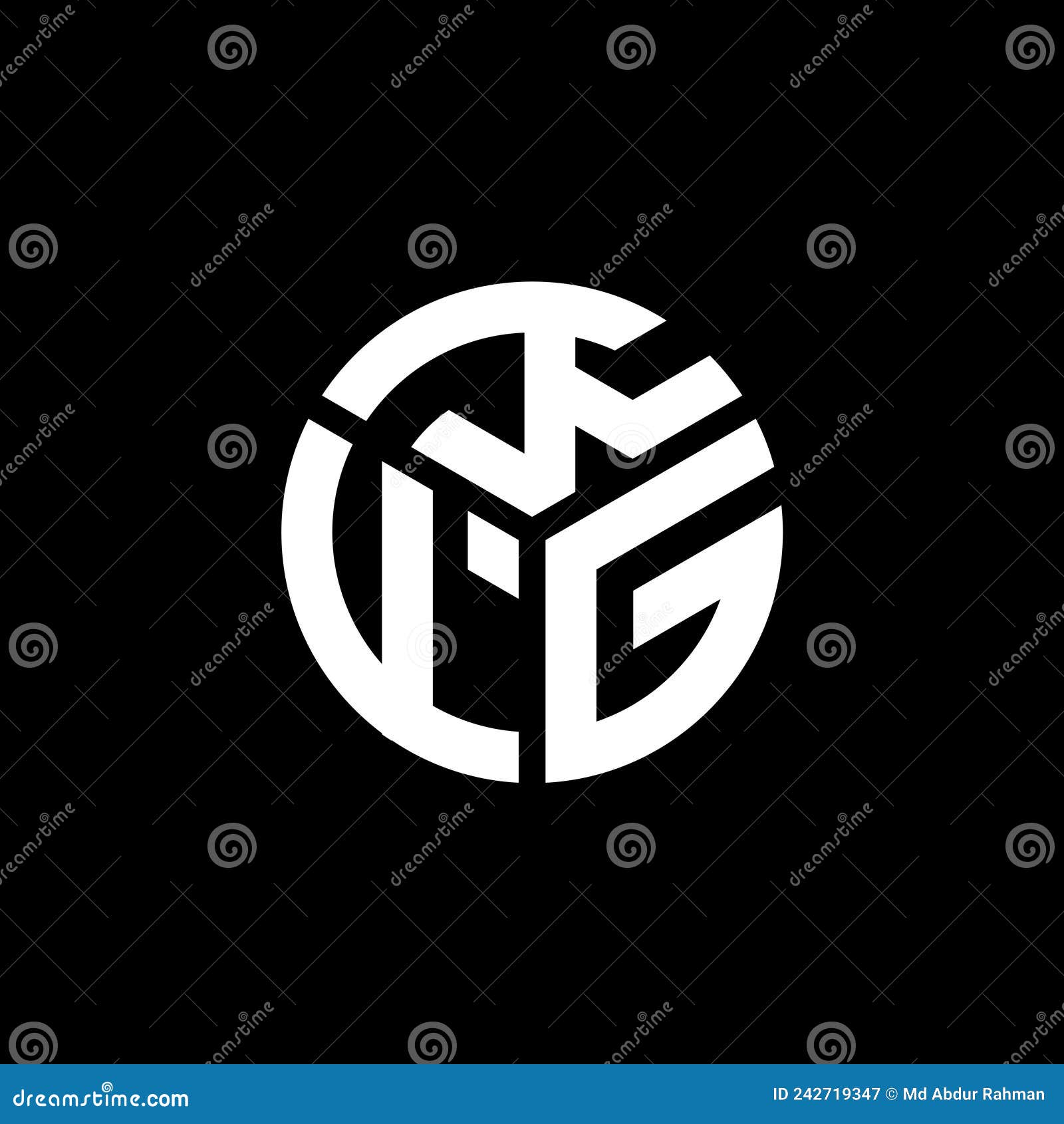 KFG Letter Logo Design on Black Background. KFG Creative Initials ...