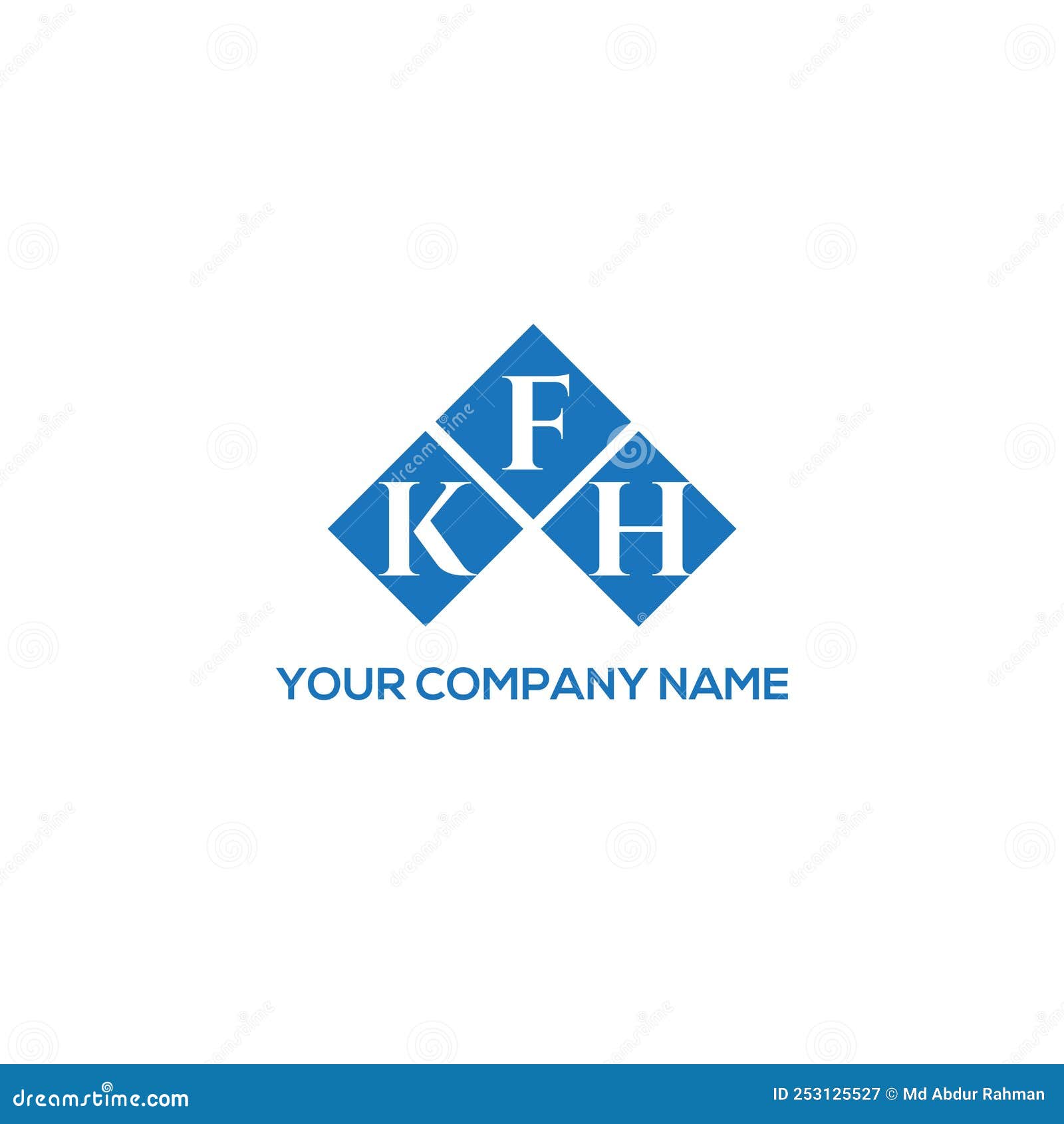 KFH Letter Logo Design on WHITE Background. KFH Creative Initials ...
