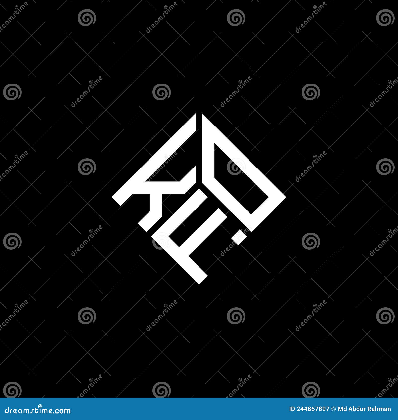 KFO Letter Logo Design on Black Background. KFO Creative Initials ...