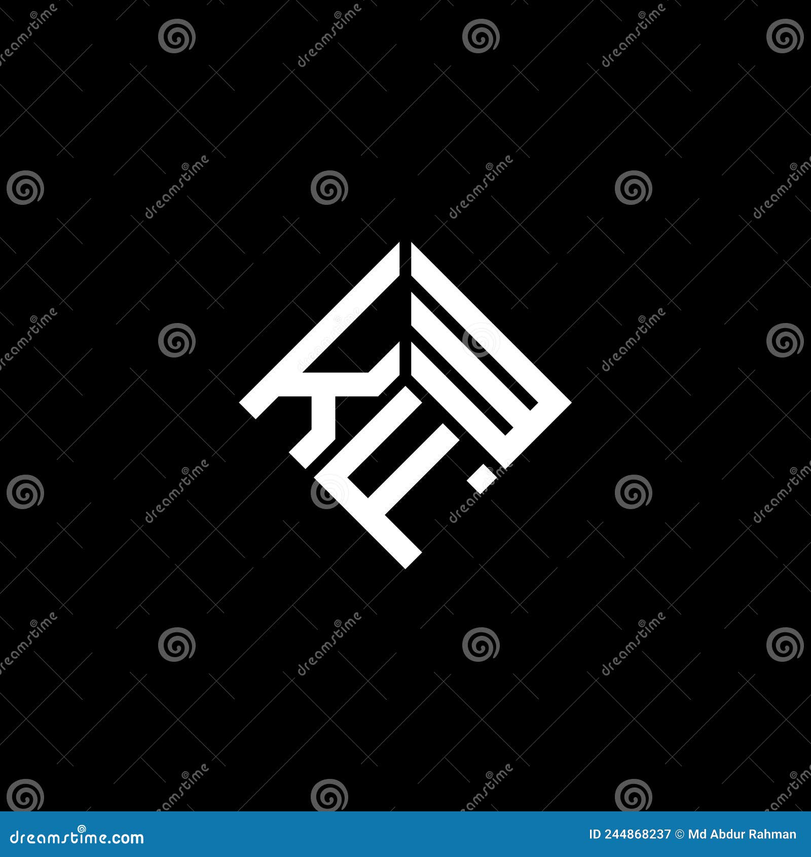 KFW Letter Logo Design on Black Background. KFW Creative Initials ...