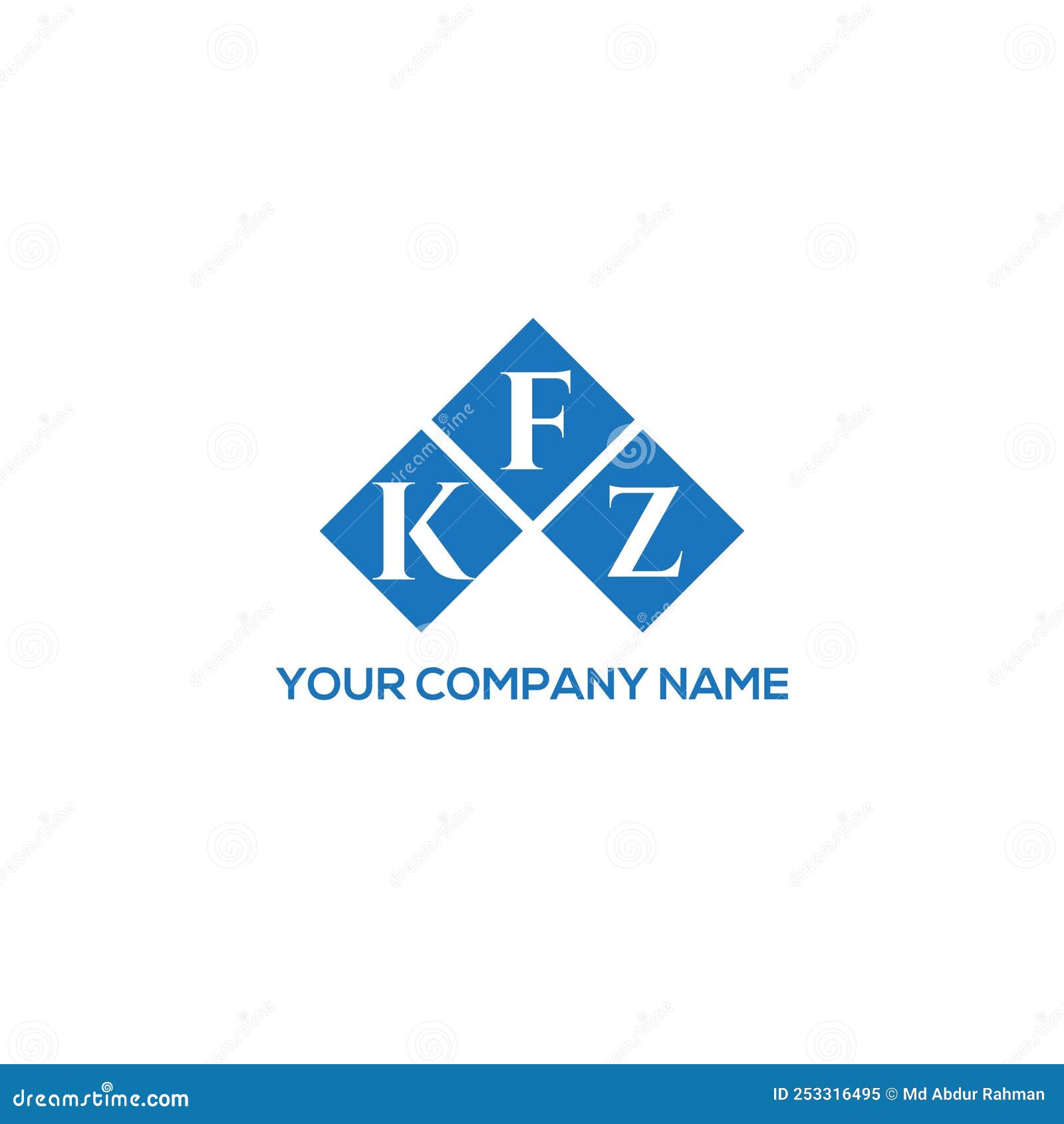 KFZ Letter Logo Design On WHITE Background. KFZ Creative Initials ...